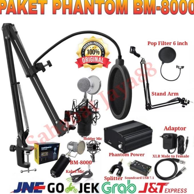 Jual Paket Mic Komplit BM 8000 Phantom Power Rekaman Terbaik Original ...
