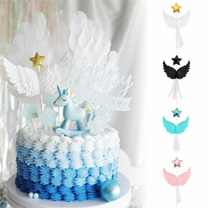Jual ANGEL WINGS WITH STAR TOPPER CAKE SAYAP BULU PERI | Shopee Indonesia