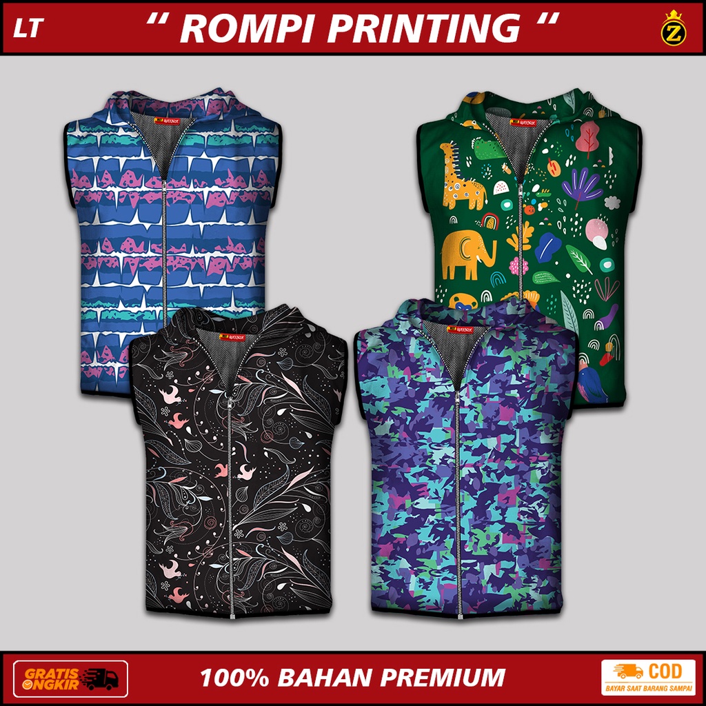 Jual Bilqueen Rompi Full Printing Bahan Lotto Premium Berhoodie Unisex ...