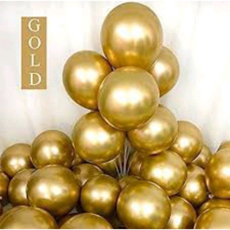 Jual Balon Latex Metalik 12 Inch Paket 30 Pcs Warna Gold I Balon Warna ...