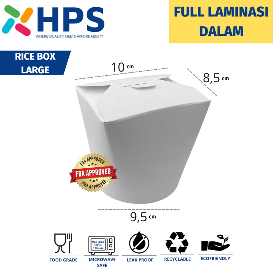 Jual RICE BOWL PUTIH FORMING BUTTON BULAT Paper Rice Box Polos Noodle ...