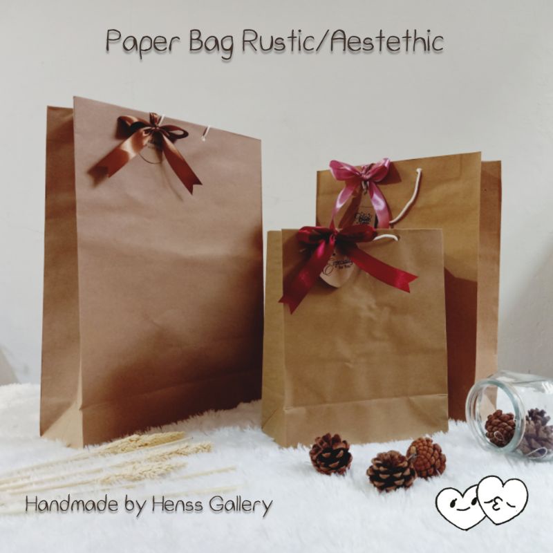 Jual PAPER BAG RUSTIC/PAPERBAG TEBAL 150GSM/KOTAK KADO PAPER BAG ...