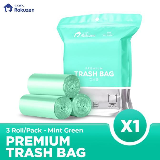 Jual JUAL!JUAL! Rakuzen Premium Trash Bag Uk. 45 x 50 - Mint Green ...