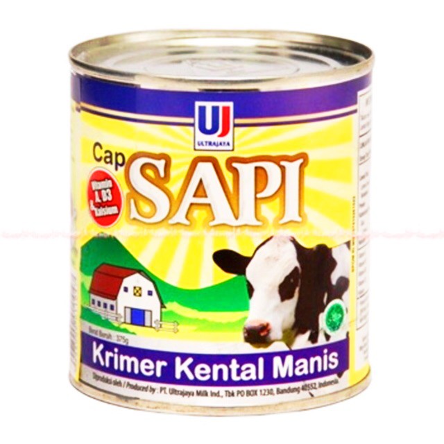 Jual Ultra Susu Kental Manis / SKM Cap Sapi Krimer Putih / Coklat 375gr ...
