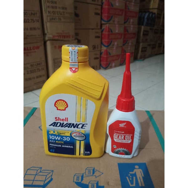 Jual Paket Oli Shell Advance Matic AX5 10W-30 | 0,8 liter plus oli gear ...
