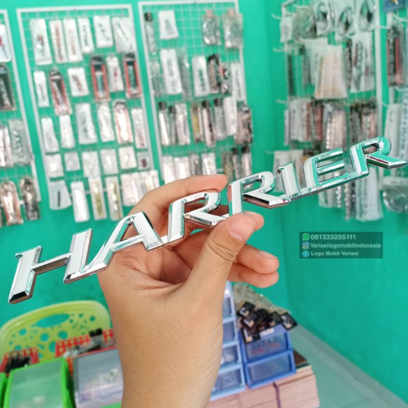 Jual Emblem logo toyota HARRIER ukuran original bagasi harrier silver ...