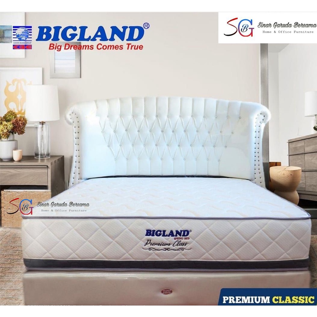 Jual BIGLAND KASUR SPRING BED WARNA PUTIH PREMIUM CLASSIC / KASUR ...