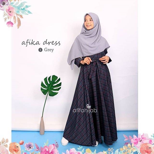 Jual Afika dress (gamis motif kotak) | Shopee Indonesia