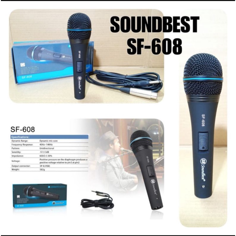 Jual Microphone mic Kabel Soundbest SF 608 Original | Shopee Indonesia
