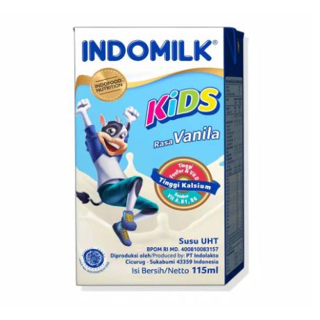 Jual Indomilk Susu UHT Kids Rasa Vanila 115 ml | Shopee Indonesia