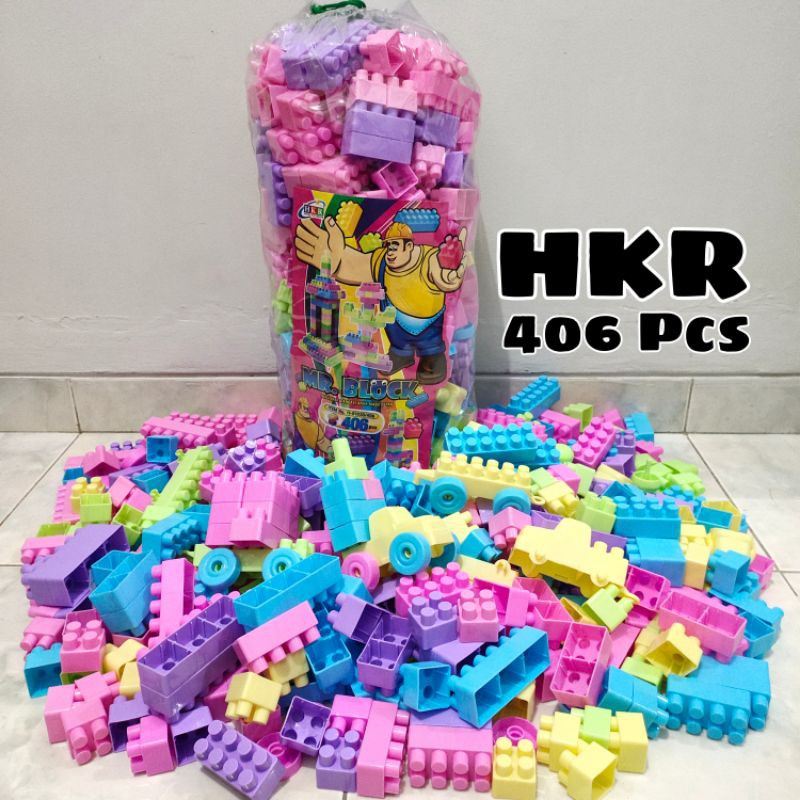 Jual Mainan Block Puzzle Game Balok Susun Edukasi Isi 406 Ukuran Besar ...