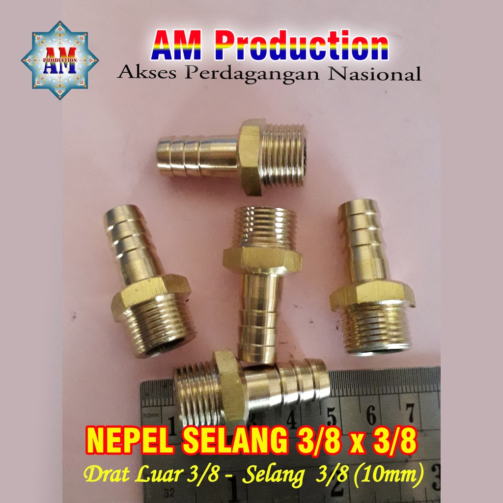 Jual Nepel Selang 3/8x3/8, Nepel Selang Kuningan, Hose Neaple, Drat ...