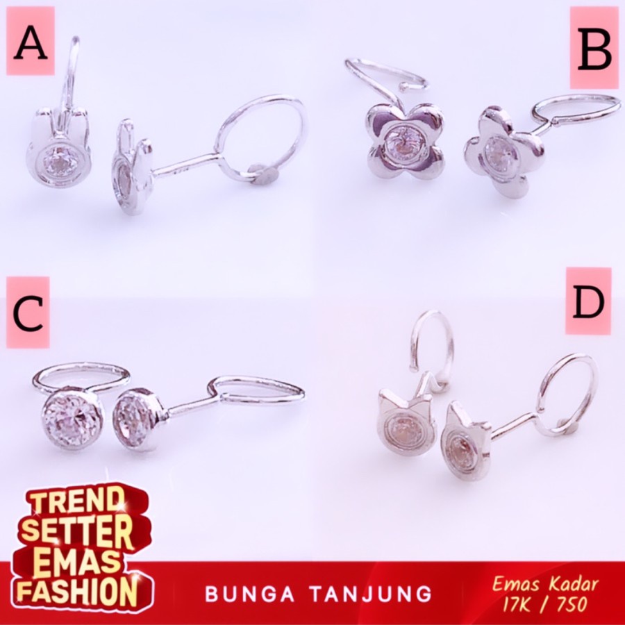 Jual ANTING TAUGE TOGE WHITE GOLD - EMAS 17K - BUNGA TANJUNG GOLD ...