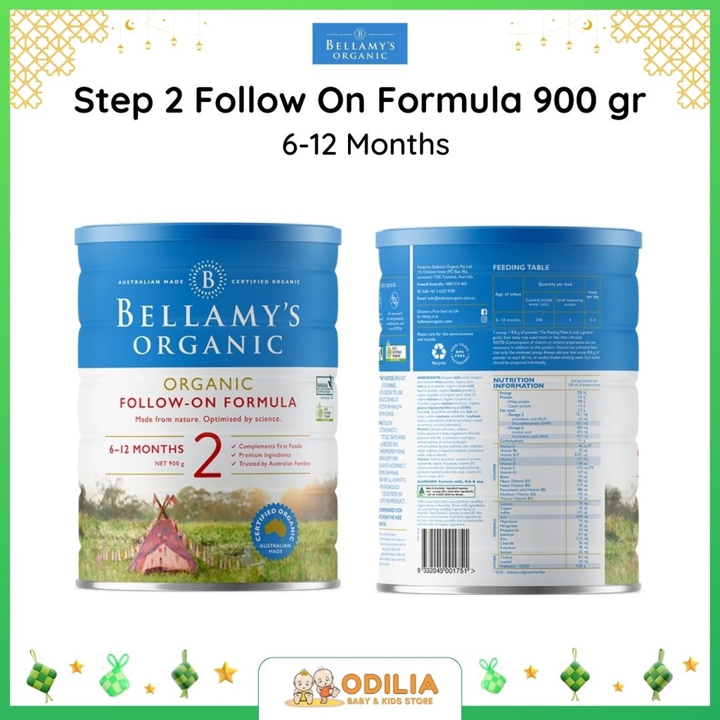 Jual Bellamys - Step 2 Susu Formula Organik Usia 6 - 12 Bulan 900 g ...
