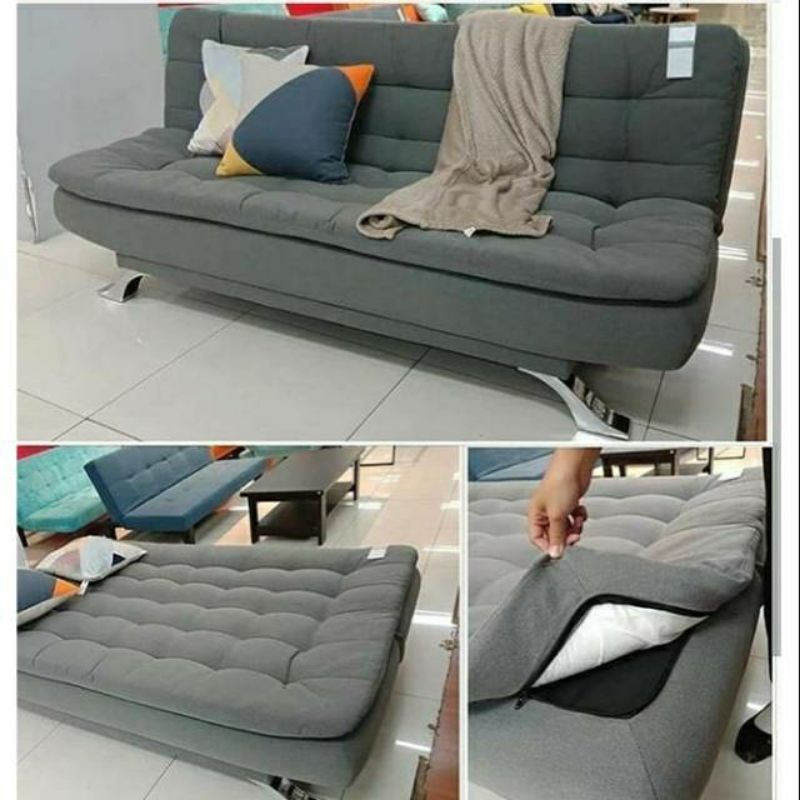 Jual AUDREY GREY SOFA BED INFORMA / SOFABED INFORMA MURAH | Shopee ...