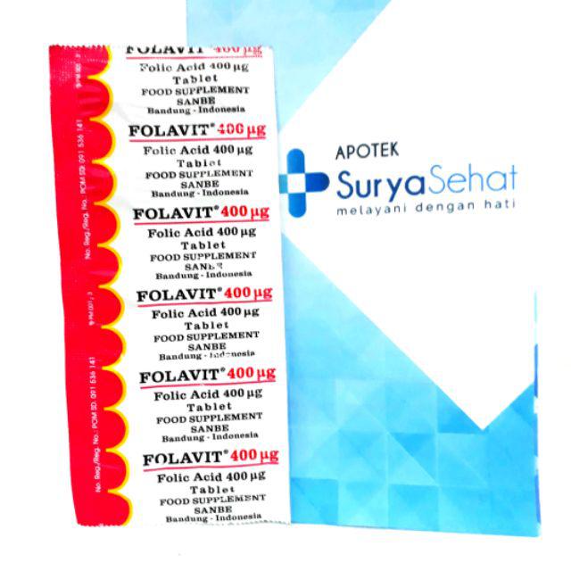 Jual Folavit 400 mcg 1 strip isi 10 tablet - Folavit 1mg 1 strip isi 4 ...