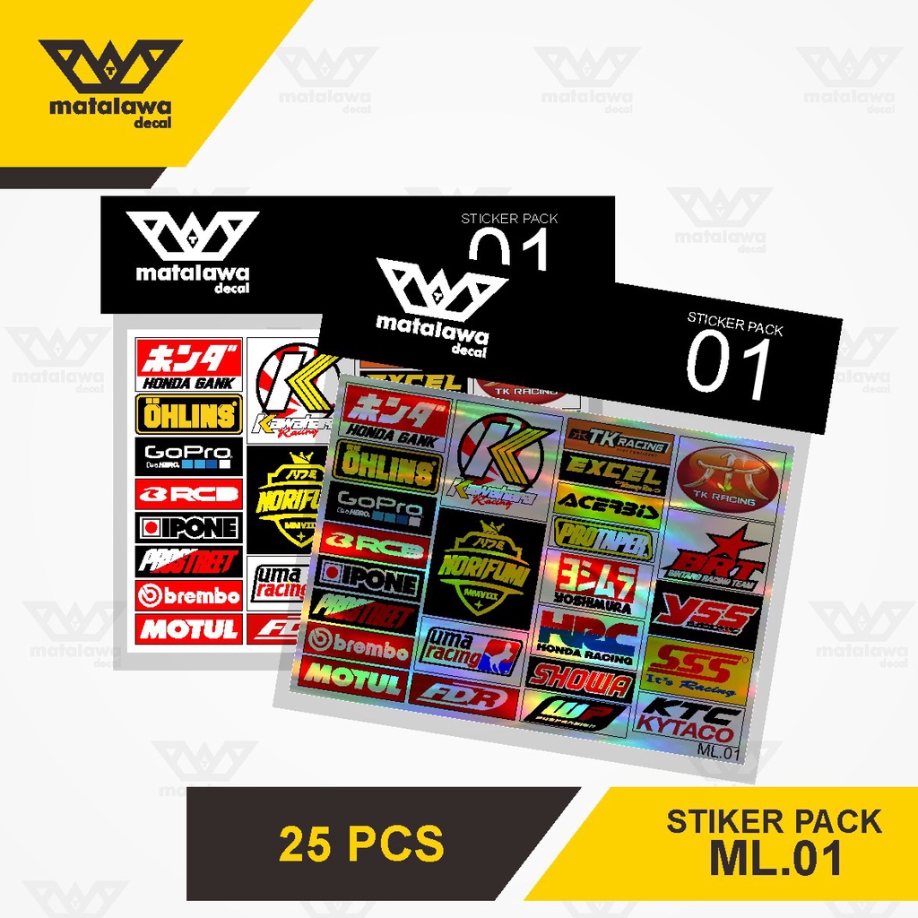 Jual Sticker Pack 01 Racing Stiker Hologram Plus Laminasi Anti Gores ...