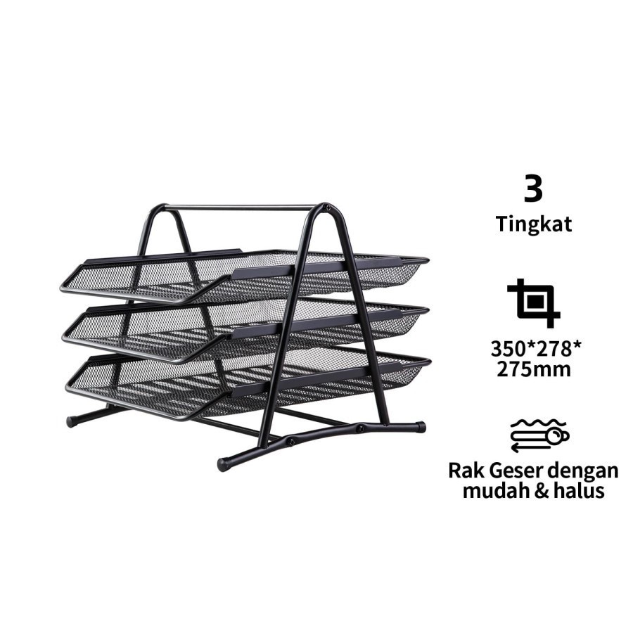 Jual Deli | Rak Kertas (File Tray) | 3 Tingkat | E9181 | Shopee Indonesia