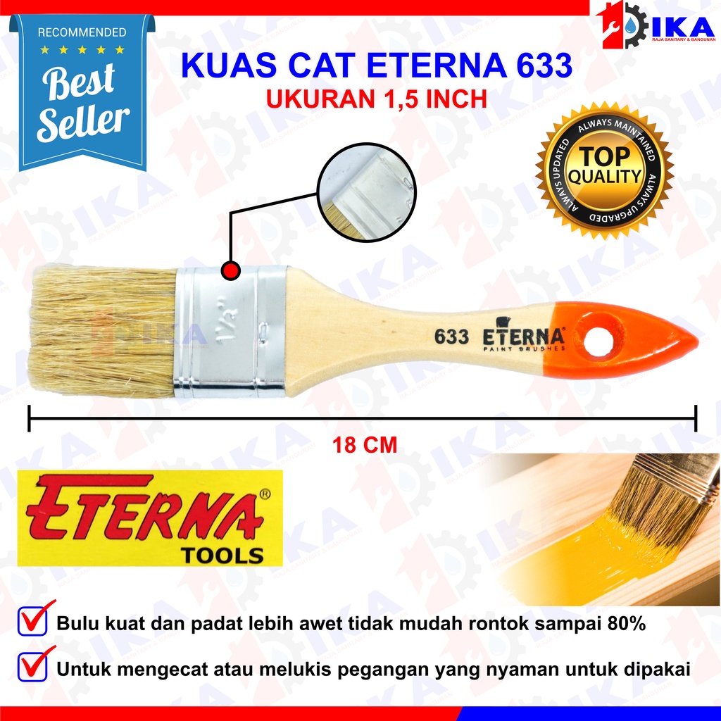 Jual KUAS CAT ETERNA 633 ORIGINAL 1" 11/2" 2" 21/2" 3" 4" / Kuas cat ...