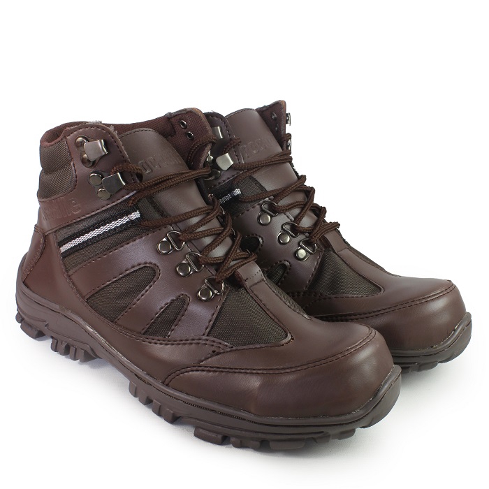 Jual Sepatu Pria Crocodile Armor Coklat Boots Safety Ujung Besi ...