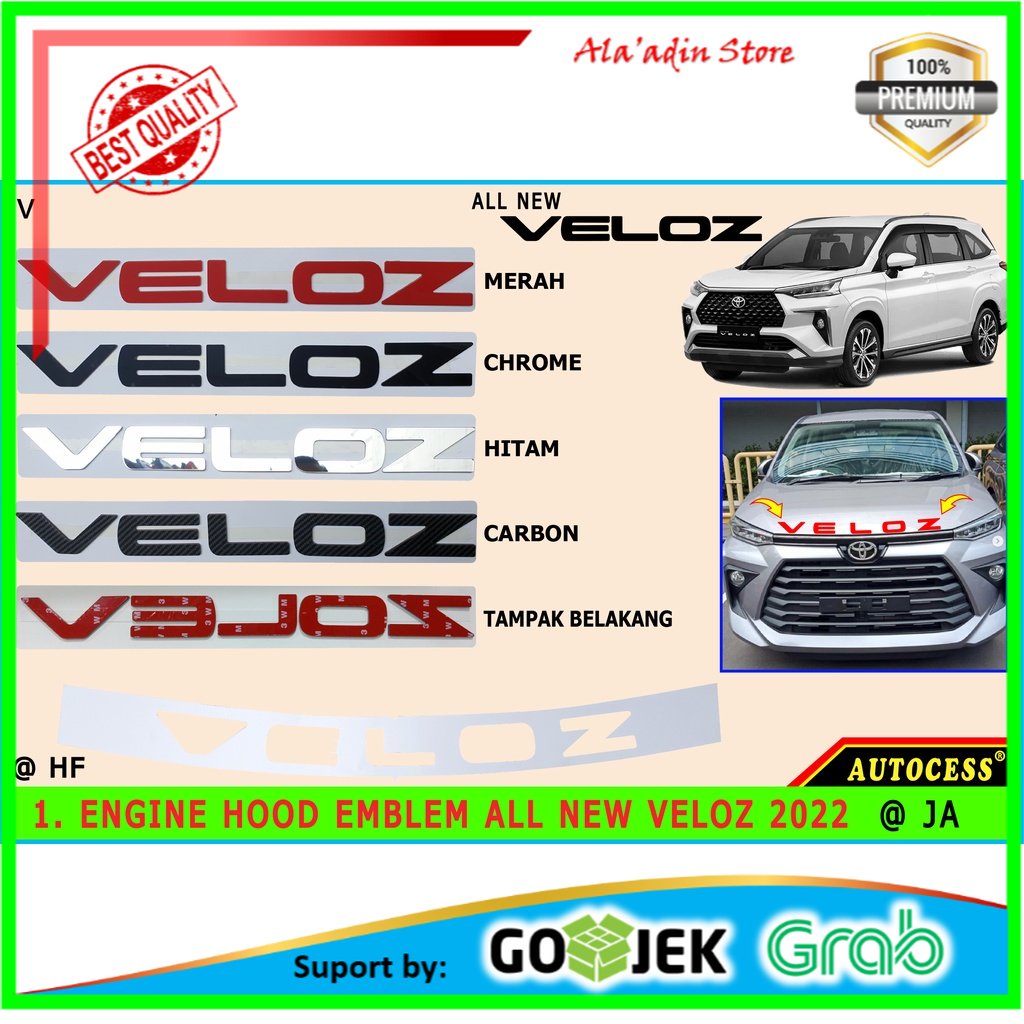 Jual Emblem Logo Tulisan Huruf Veloz Engine Hood Di Kap Mesin Oem ...