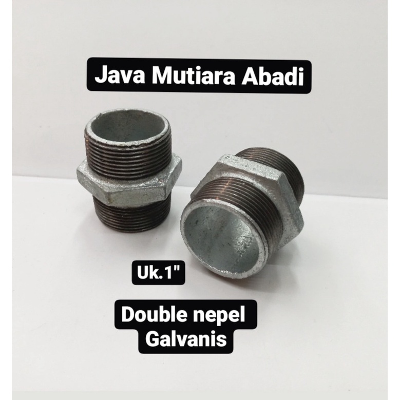 Jual Double Sock/Double nepel 1'' besi Galvanis/Sock drat luar 1''/Nepel 1'' (G) | Shopee Indonesia