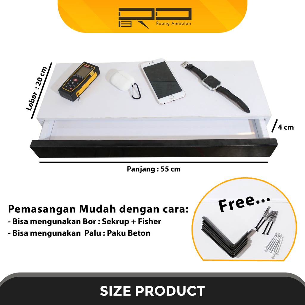 Jual Rak Laci Tempel Dinding AMBALAN LACI Melayang Rak Kayu Ambalan ...