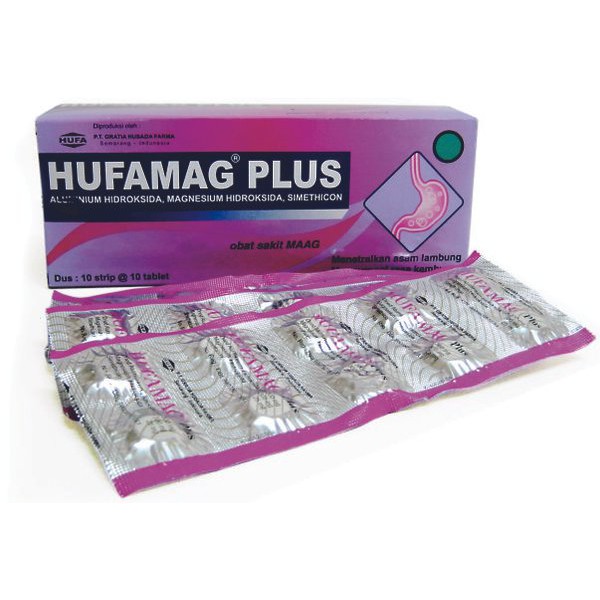 Jual Hufamag Plus Tablet - Obat Sakit Maag - 1 Strip @ 10 Tablet Kunyah ...