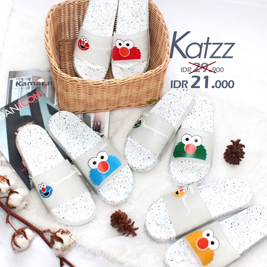 Jual KATZZ Sandal KOKOP Wanita Karet PCU Karakter ELMO Lucu dasar putih ...