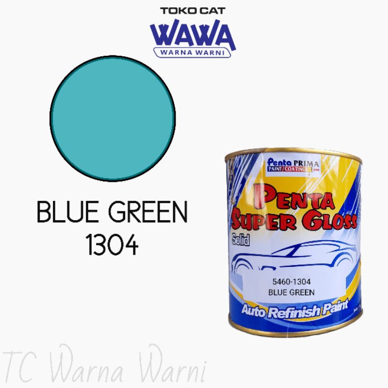 Jual cat duco Penta Super Gloss Blue Green hijau tosca 1304 200gr ...