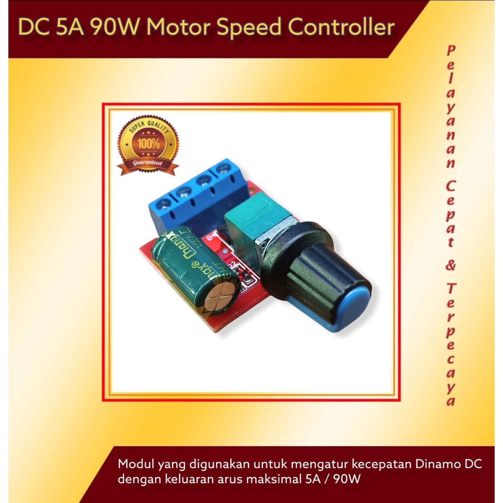 Jual Dimmer DC / Mini 5A 90W PWM 5-28V DC-DC Motor Speed Controller ...