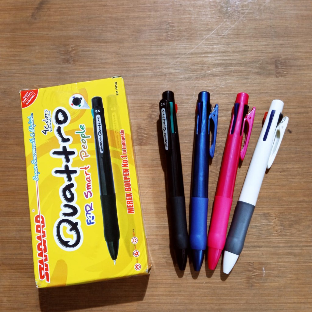 Jual PULPEN STANDARD QUATTRO 4 WARNA, PULPEN MULTI WARNA SATUAN PCS ...