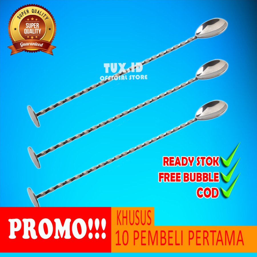 Jual Sendok Barista Long Bar Spoon 22cm Bartender Cocktail Set Alat ...