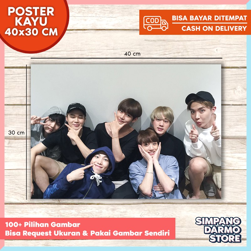Jual Poster Kayu 40x30 cm A3 BTS Jungkook V Jimin J-Hope Suga Jin ARMY ...