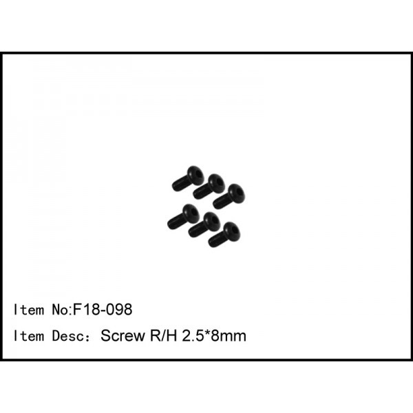 Jual Caster Racing F18-098 Screw R/H 2.5x8mm 1/18 RC Car Boat Plane ...