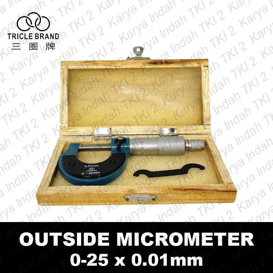 Jual Outside Micrometer 0-25 mm TRICLE Alat Ukur Ketebalan Mikrometer ...