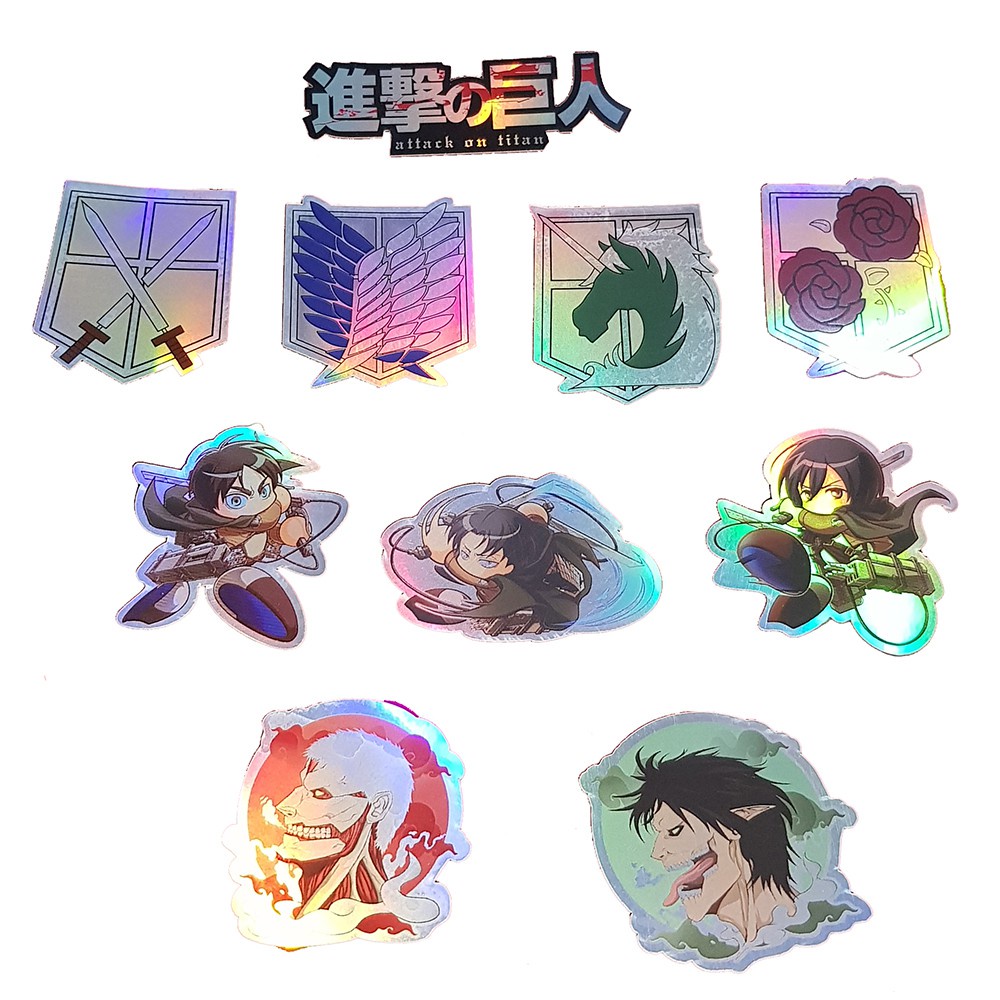 Jual Sticker Set Hologram Anime AOT Attack On Titan Shingeki No Kyojin ...