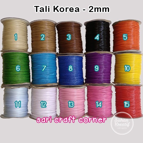 Jual Tali Korea 2mm - Korean Waxed Cord Tali Waterproof | Shopee Indonesia