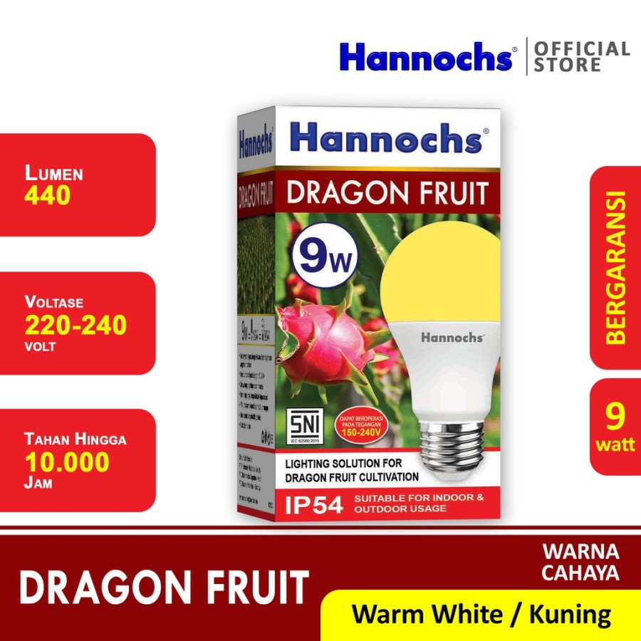 Jual Lampu LED BUAH NAGA DRAGON FRUIT Hannochs 9w 9 Watt Bergaransi | Shopee Indonesia