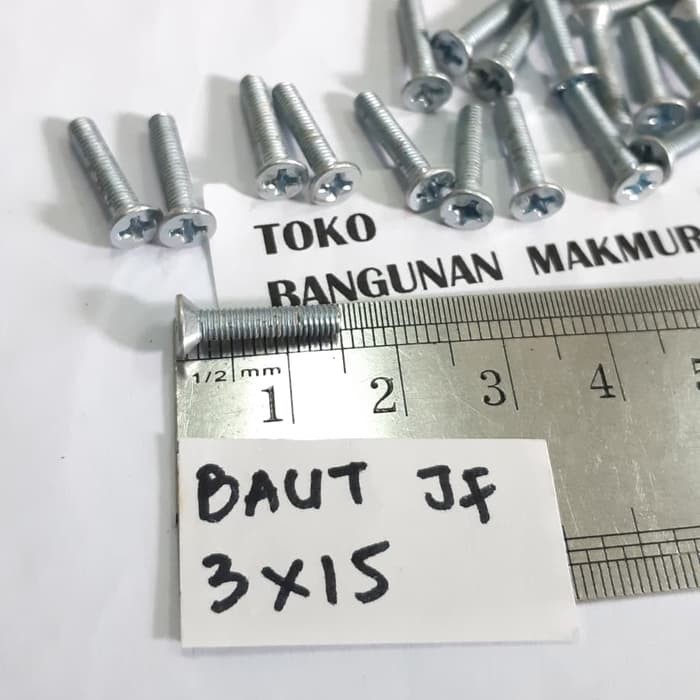 Jual Baut Putih 3x15 Baut JF3x15 Kepala Obeng M3x15 M3 x 15 per 100 pcs | Shopee Indonesia