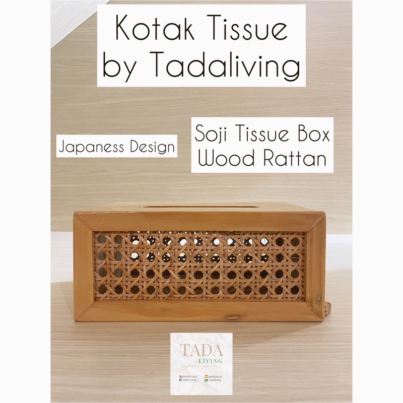 Jual Kotak Tissue Kayu Rotan [Soji Tissue Box] Estetik /Tempat Tissue ...