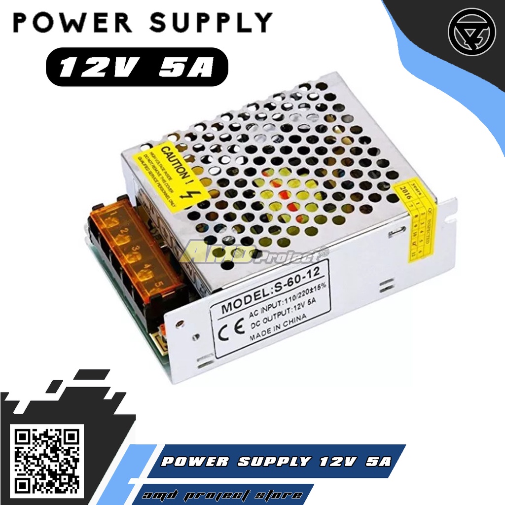 Jual Power Supply 12V DC 5A 60W Untuk Kamera CCTV Led Strip 12 Volt ...