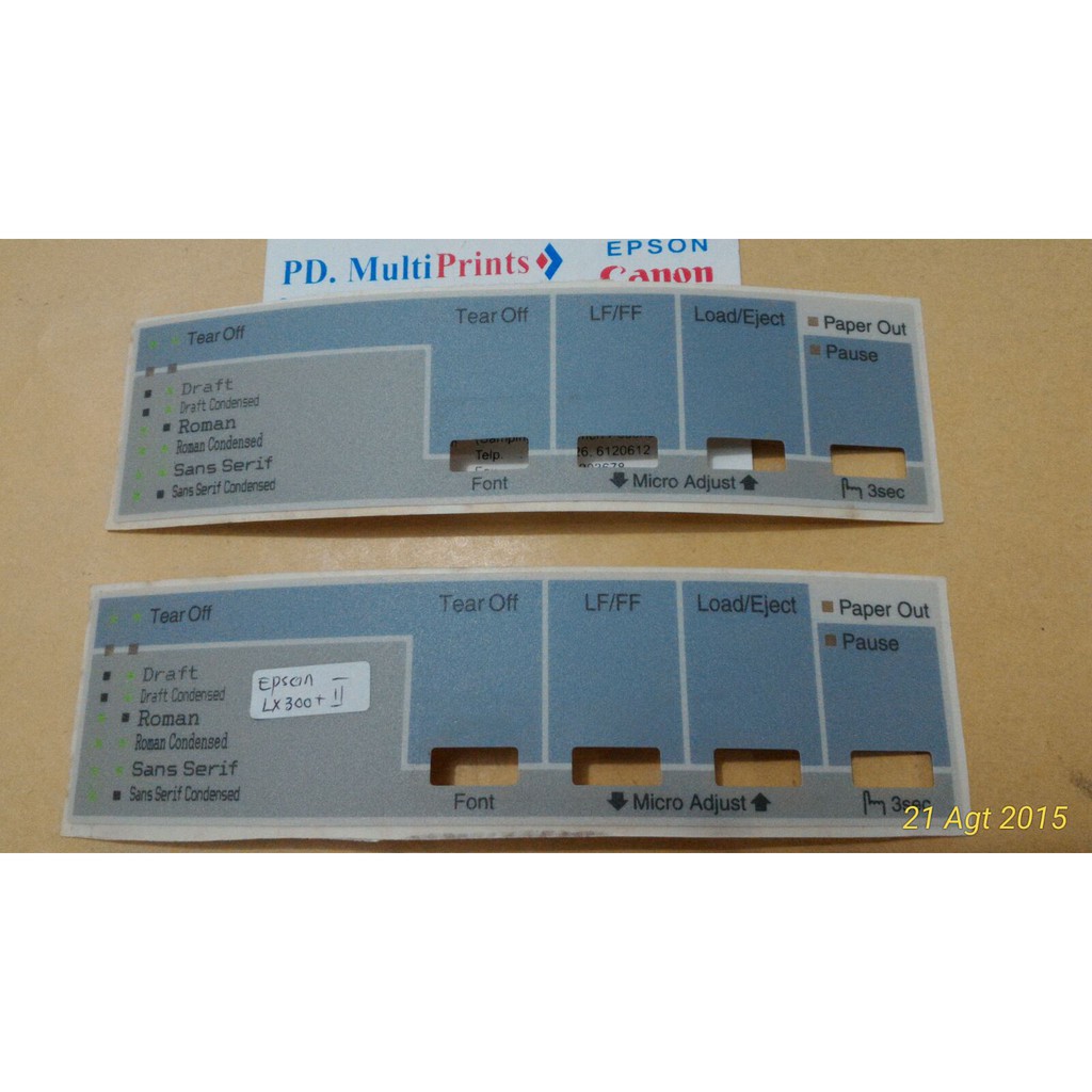 Jual Stiker Panel Printer Epson LX300+ / Epson LX300+II, Epson LQ300 ...