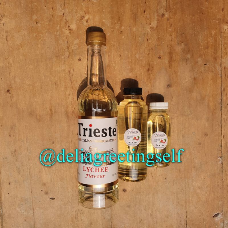 Jual Trieste sirup lychee flavored syrup leci repack 250ml 100ml ...