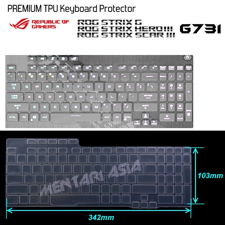 Jual Keyboard Protector ASUS ROG Strix G731 - PREMIUM TPU Clear ...