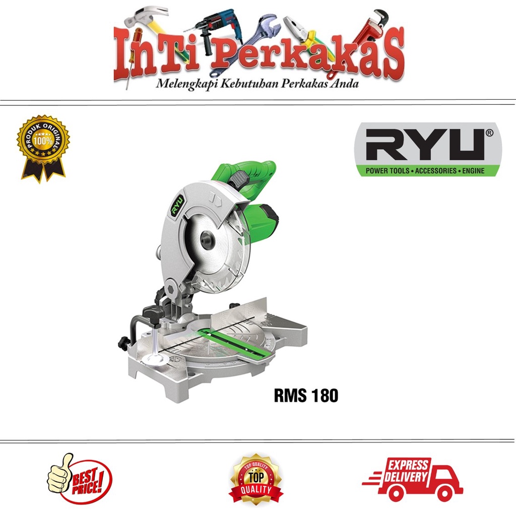 Jual RYU RMS180 Mesin Potong Aluminium Kayu Mitter Miter Saw 7 inch ...