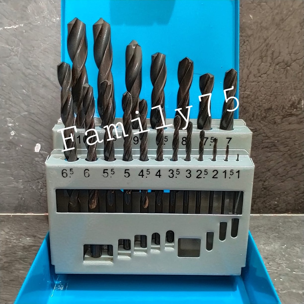 Jual Mata Bor Besi Set 19 pcs HSS 1mm - 10mm Mata bor besi set Bukan ...