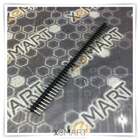 Jual Pin Header 1x40 Pin 1x40P 2.54mm Pitch Single Row Male Black Hitam ...