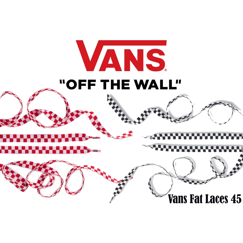 Jual Tali Sepatu Vans Fat Laces 45 Checkerboard Original | Shopee Indonesia