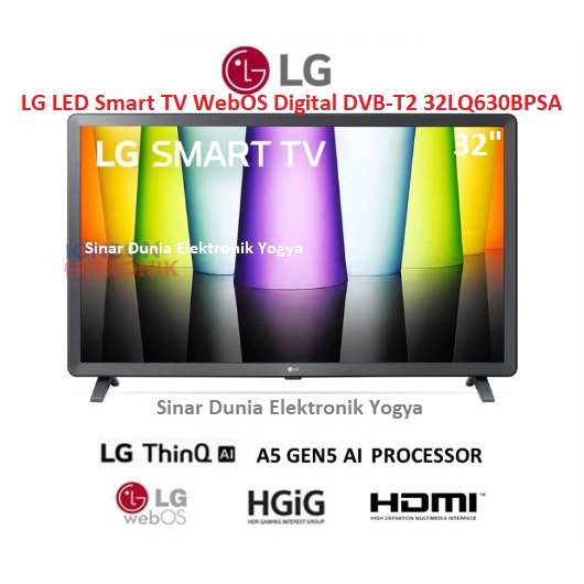 Jual LG LED Smart TV 32" AI Processor Gen5 ThinQ 32LQ630BPSA 32LQ630 ...